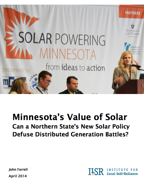 Report: Minnesota's Value of Solar - Institute for Local Self-Reliance