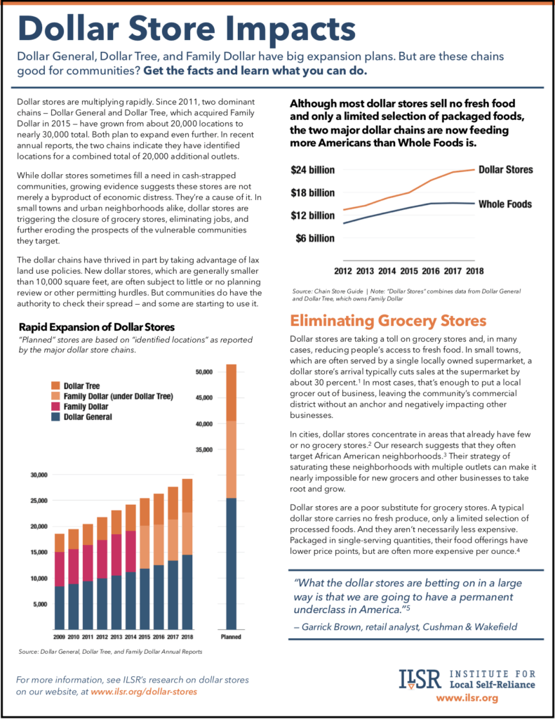 Fact Sheet: The Impact of Dollar Stores and How Communities Can Fight ...