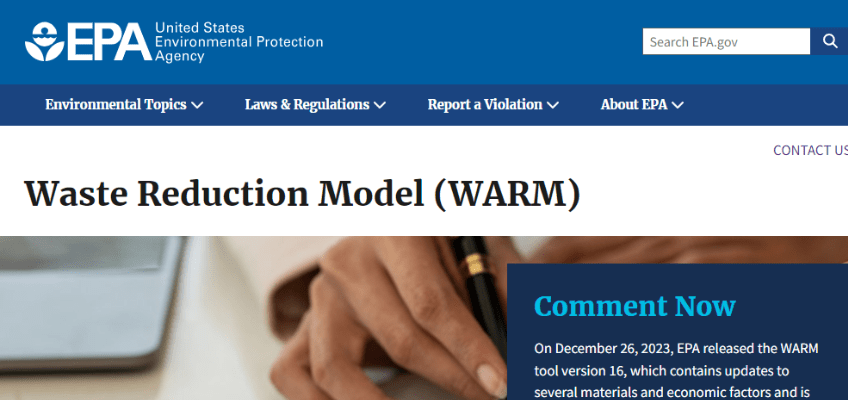 Public Comments on EPA’s Waste Reduction Model (WARM) - Institute for ...